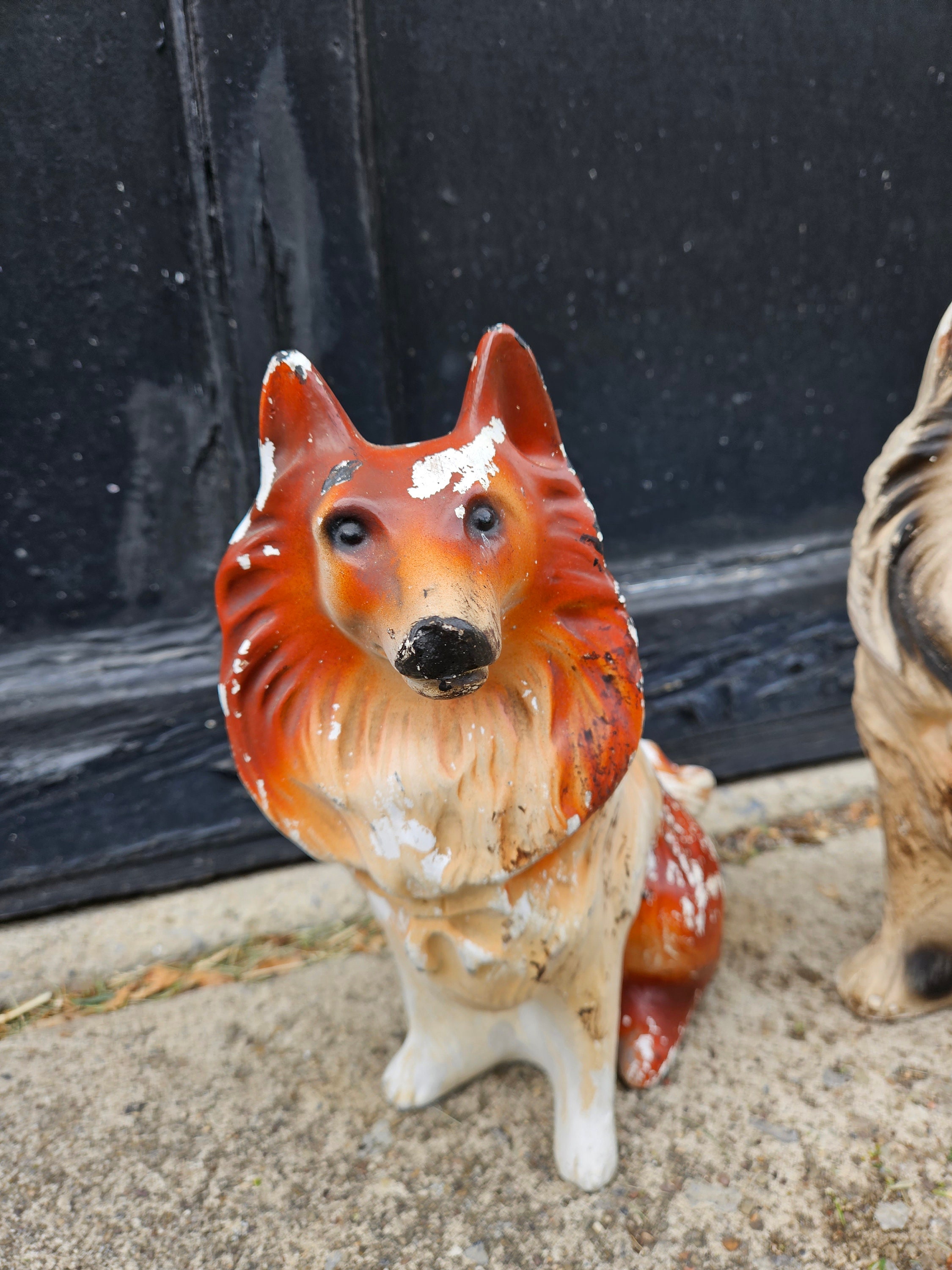 Vintage Chalkware Dogs Pair Carnival Plaster Figurines - Etsy