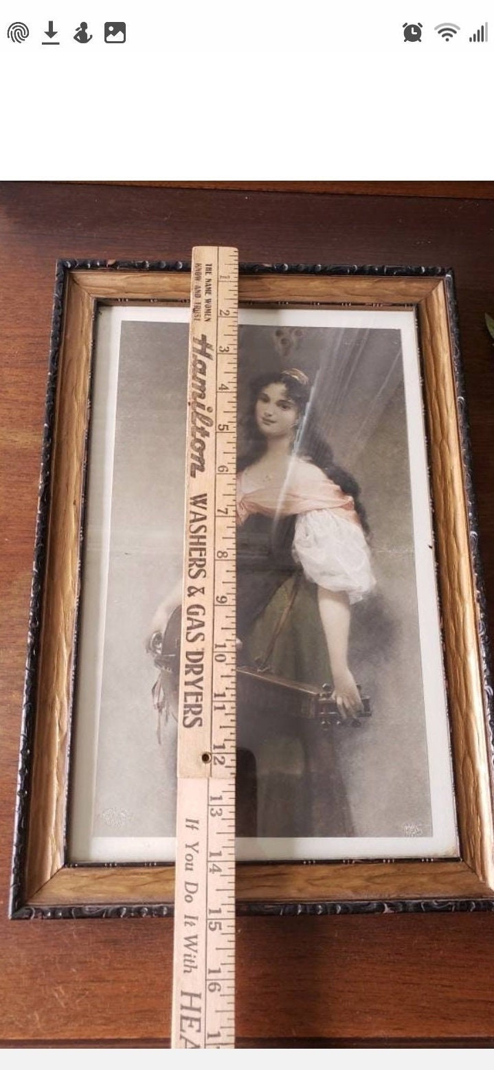 Fishel Adler & Schwartz Woman Carrying Violin Antique Print Framed ...