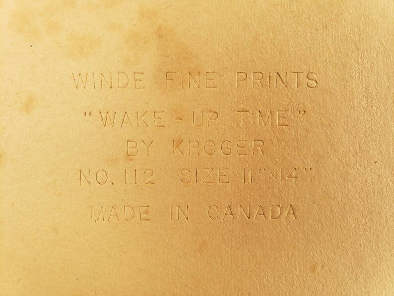 Florence Kroger "wake-up Time" Litho Print Framed Art No. 112 - Etsy