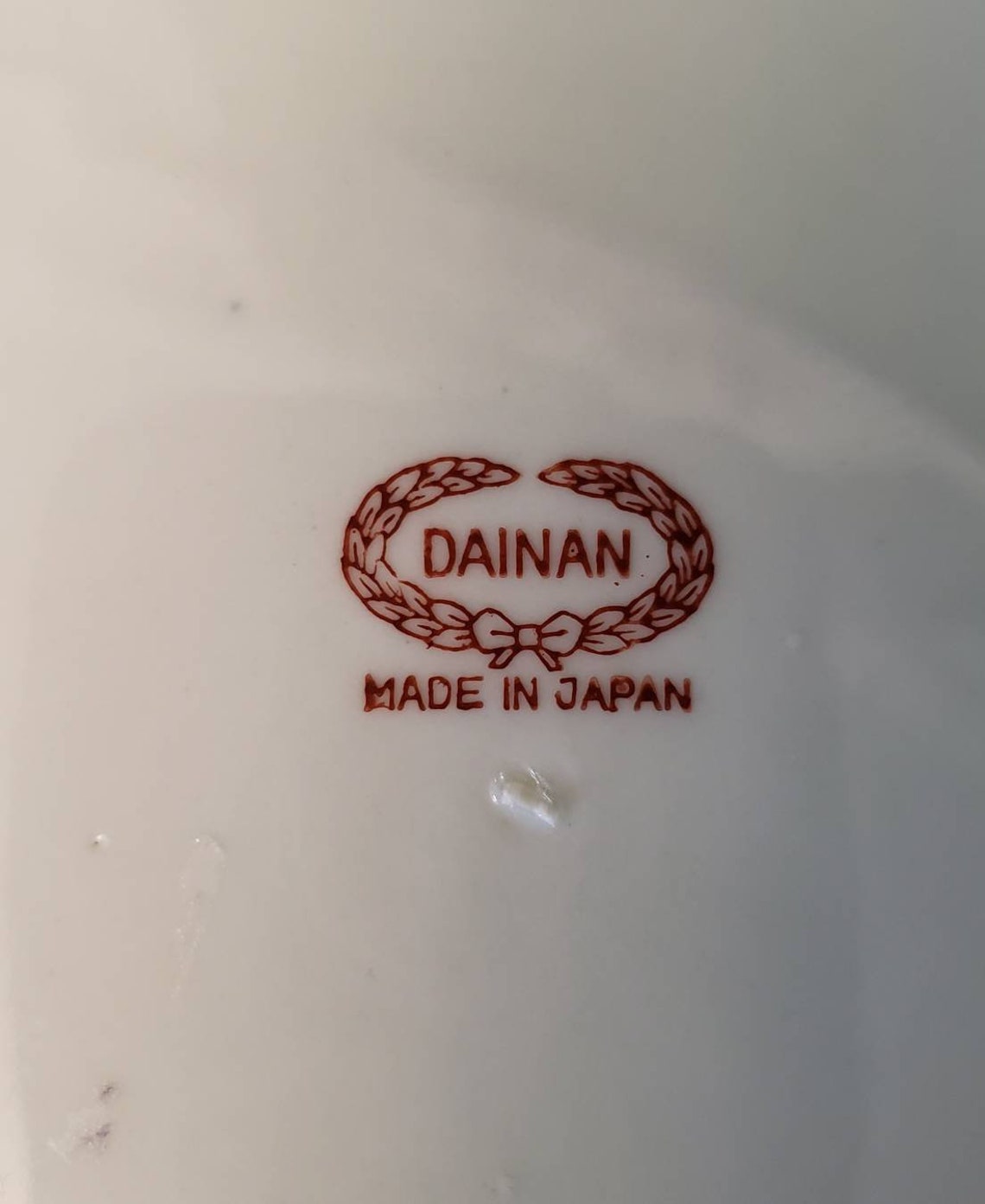 Large Vintage Dainan Japan Charger Plate Orange Blue Ceramic Platter ...
