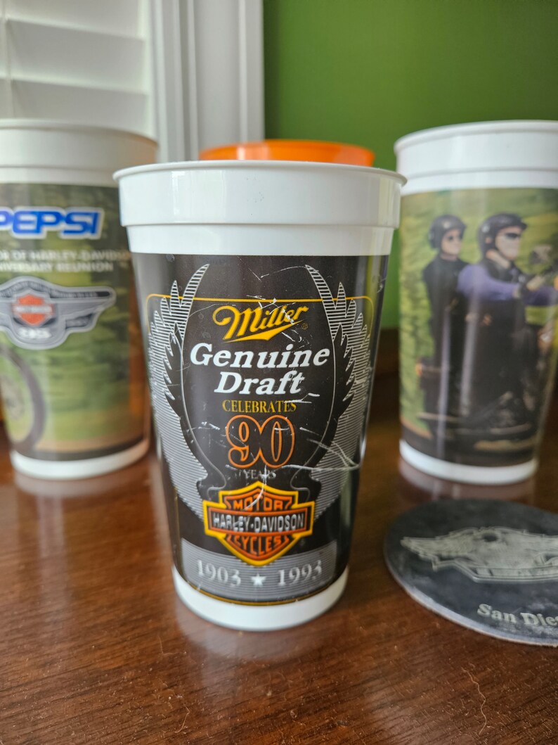 Harley-davidson Vintage 1990's Collectible Drinking Cups Lot - Etsy
