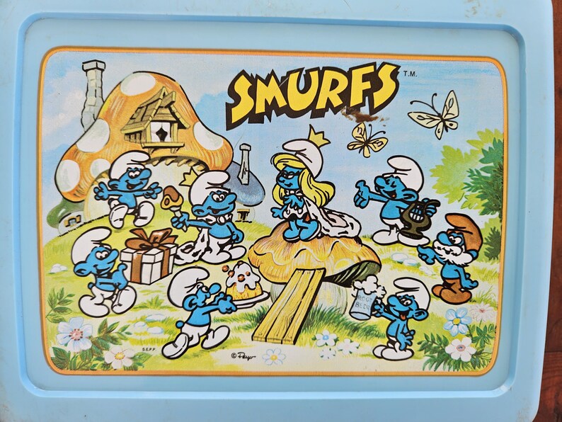 Vintage 1980's SMURFS Thermos Brand Blue Plastic Lunch Box - Etsy