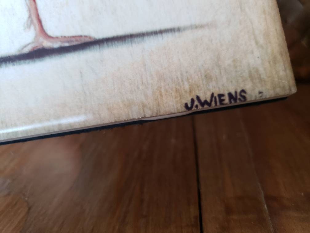 Feline Rooster Artwork J. Wiens Ceramic Tile Tabletop Decor - Etsy