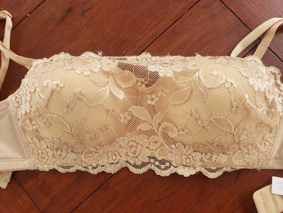 Vintage Lace Bra Lingerie Convertible Nude Bra - Gem