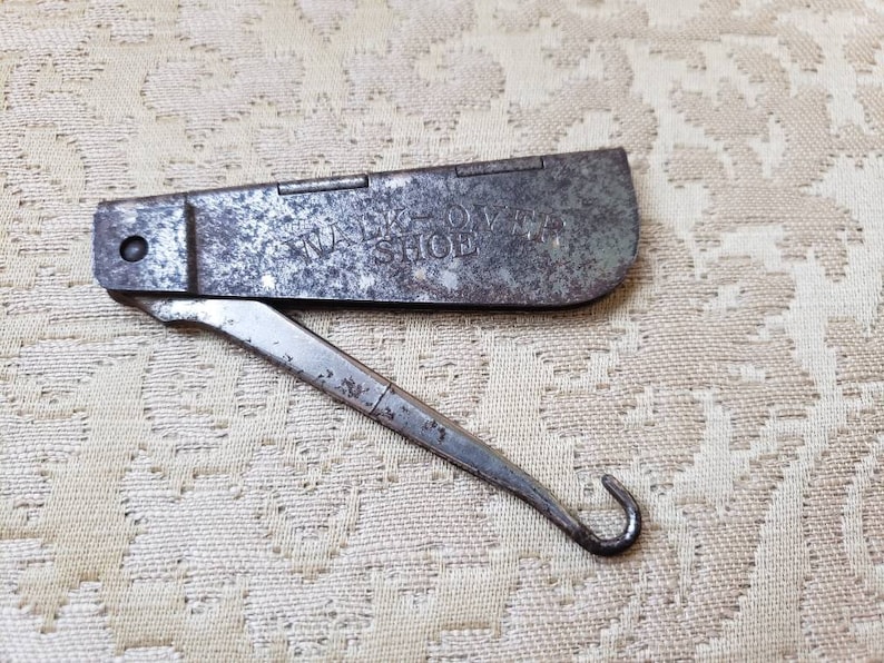 Vintage Walk Over Shoe Metal Button Hook Advertising Mayberrys Walk ...