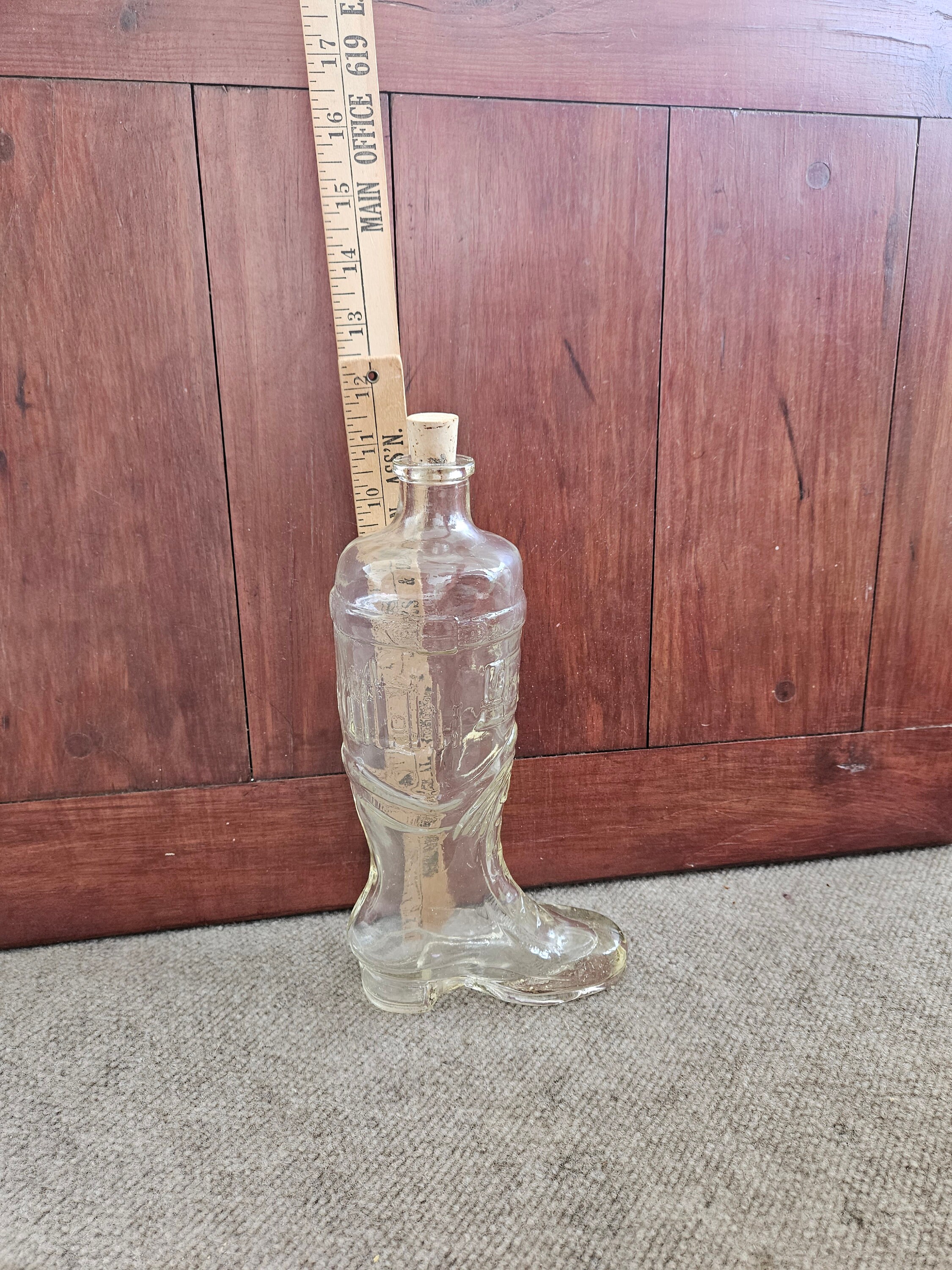 Vintage Cowboy Boot Glass Wine Bottle Made in USA - Etsy
