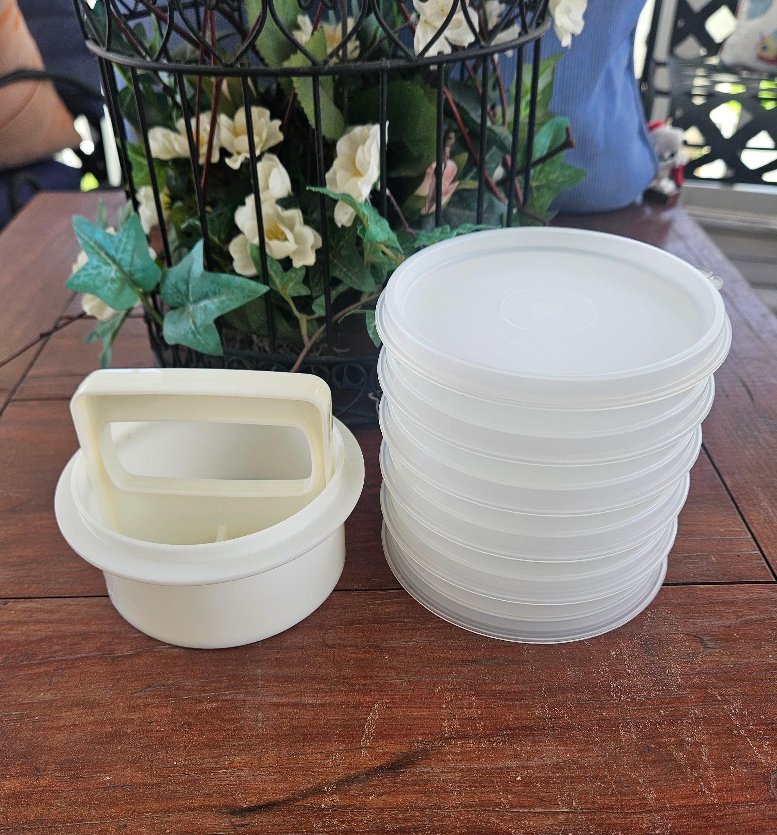 Classic Tupperware Hamburger Press Kit, Patty Maker, Storage, Vintage ...