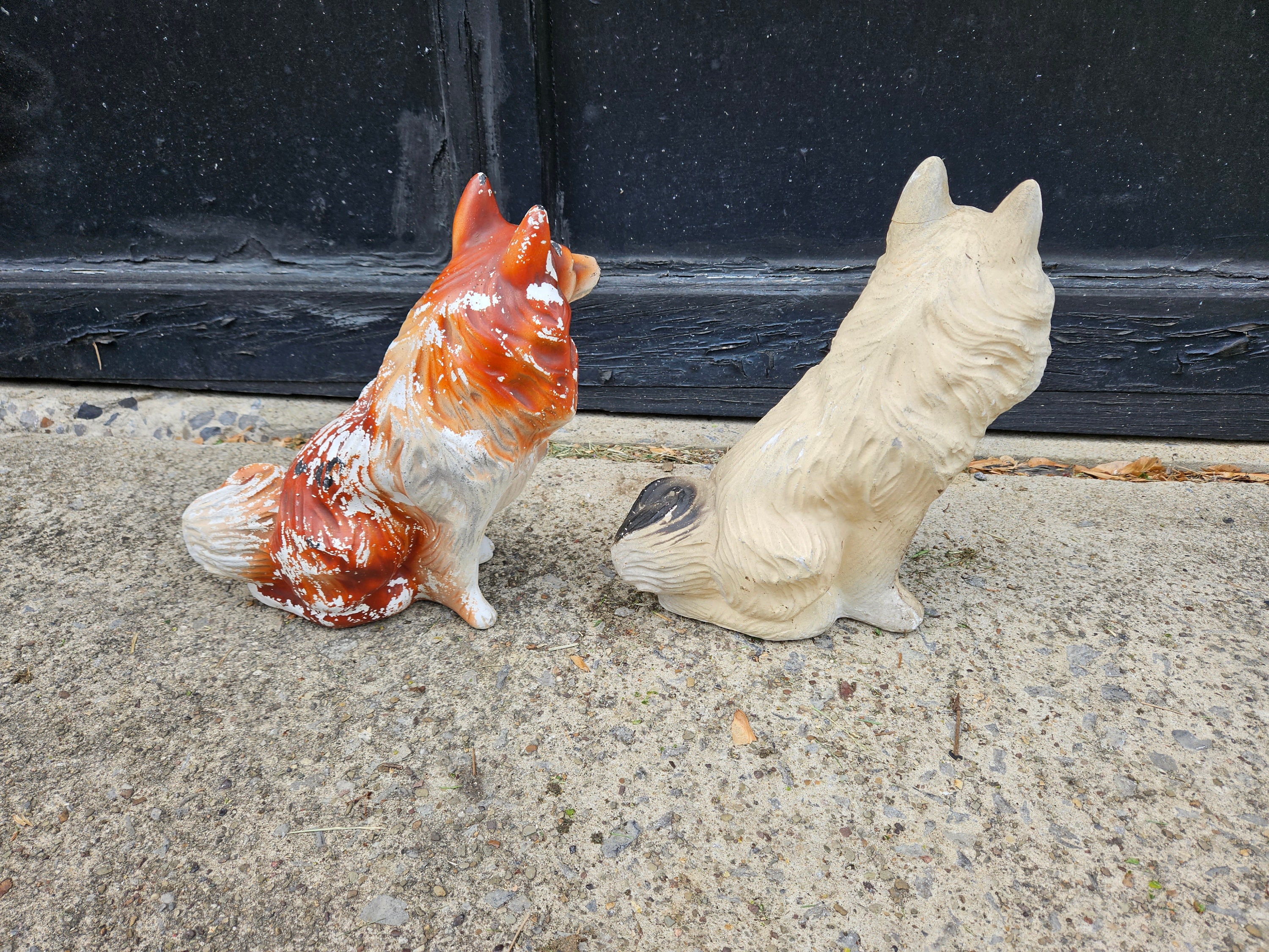 Vintage Chalkware Dogs Pair Carnival Plaster Figurines - Etsy