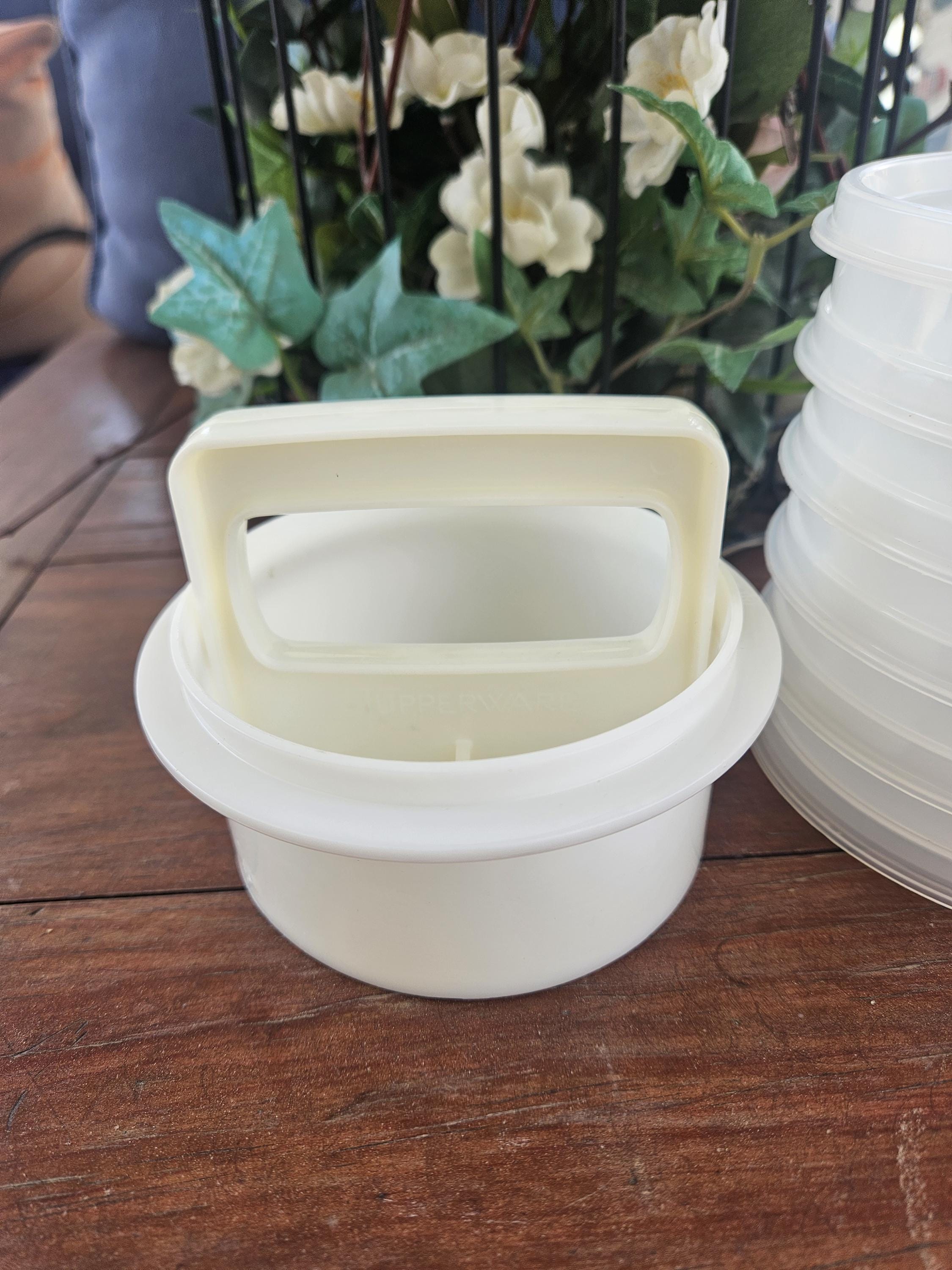Classic Tupperware Hamburger Press Kit, Patty Maker, Storage, Vintage ...