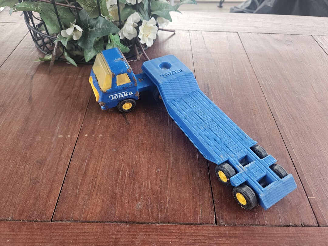 Vintage Diecast 1970s Tonka Truck Lowboy Flatbed Trailer Blue 55010 - Etsy