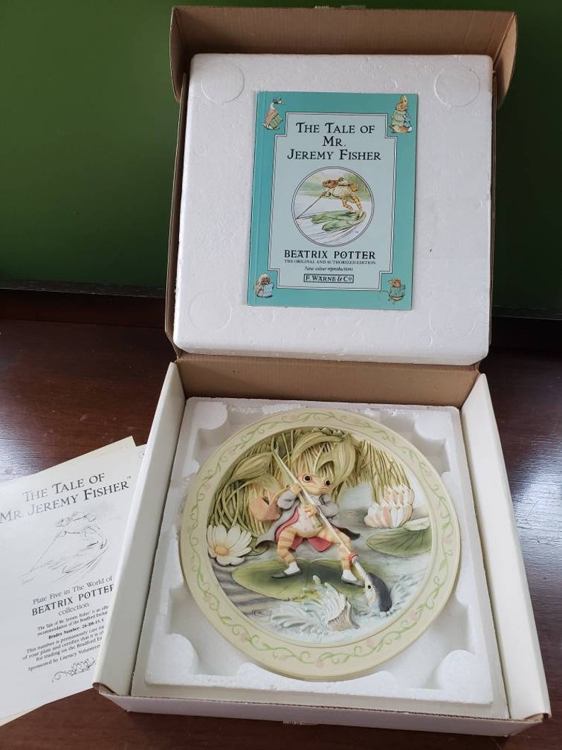 Davenport Pottery Beatrix Potter the Tale of Mr. Jeremy Fisher 3D Plate ...