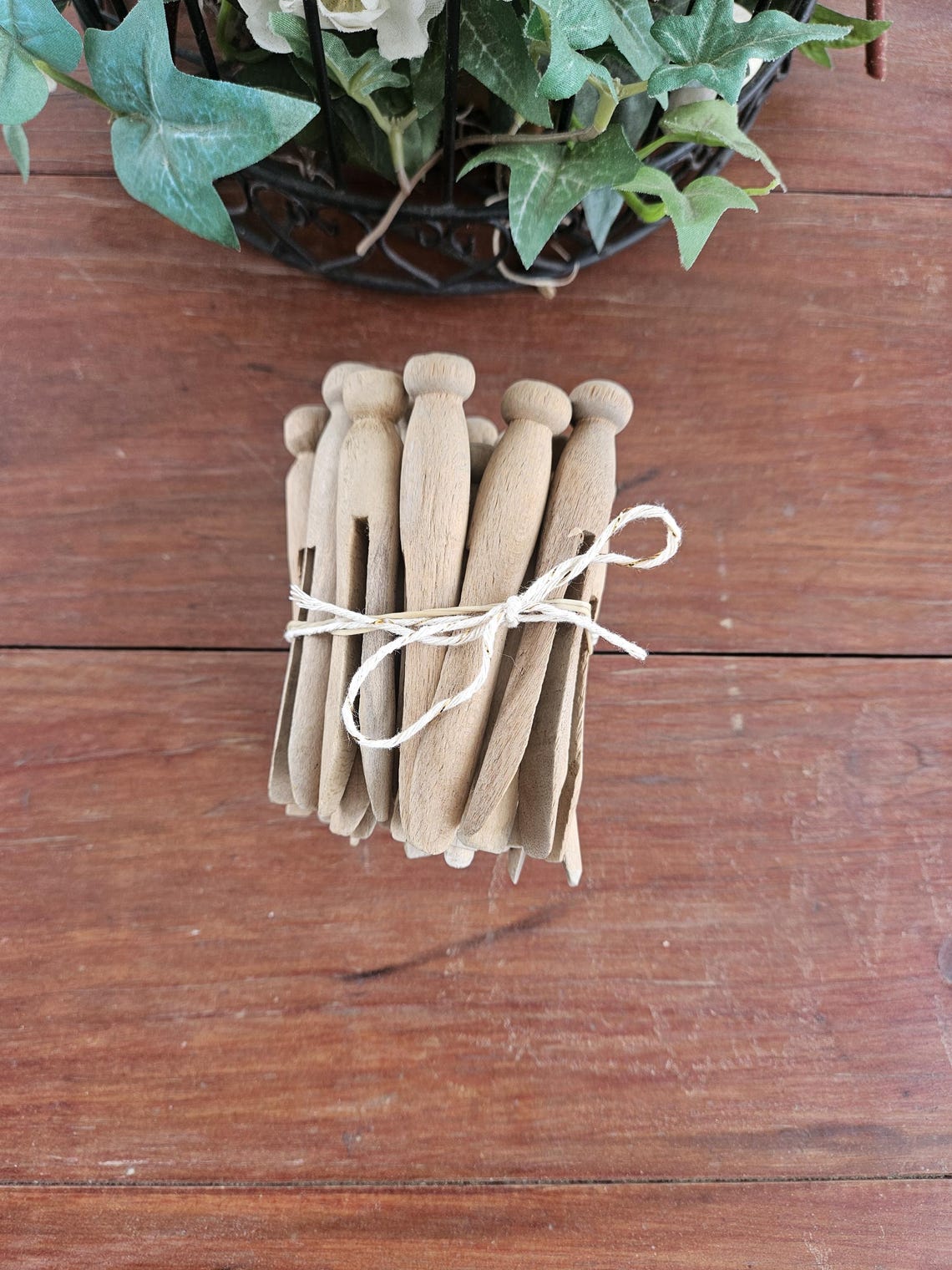 Vintage Wooden Clothes Pins, Wood Clothes Pins, Lot of 20 Laundry ...