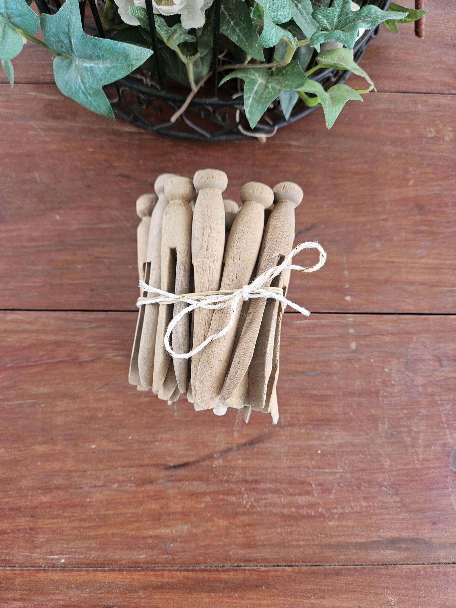 Vintage Wooden Clothes Pins, Wood Clothes Pins, Lot of 20 Laundry ...