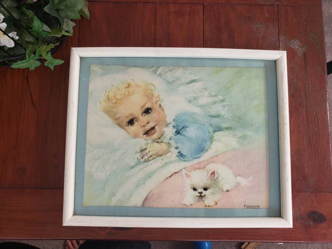 Florence Kroger "wake-up Time" Litho Print Framed Art No. 112 - Etsy
