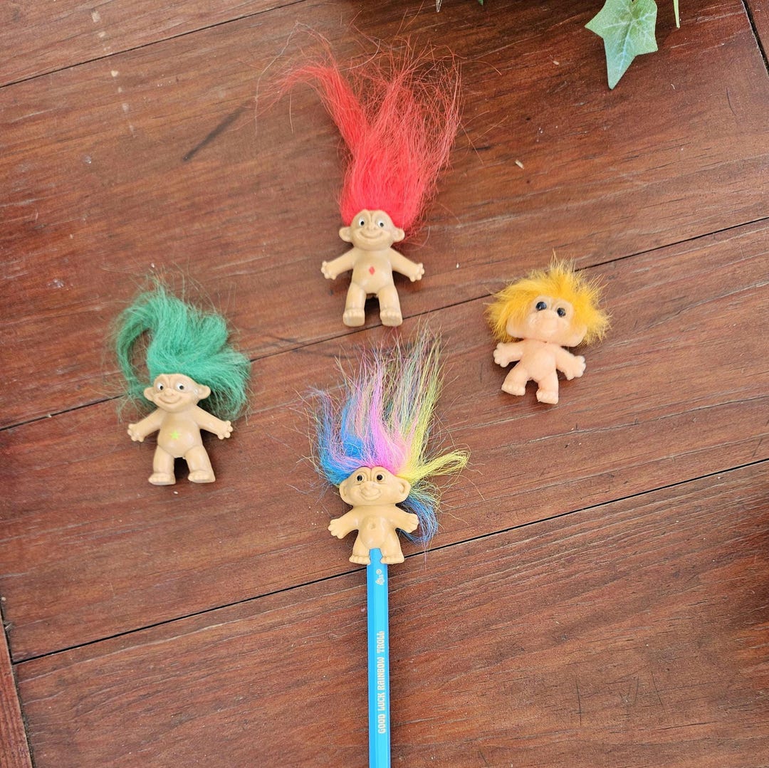 Vintage 1990s Trolls Pencil Toppers Russ Lot of 4 - Etsy
