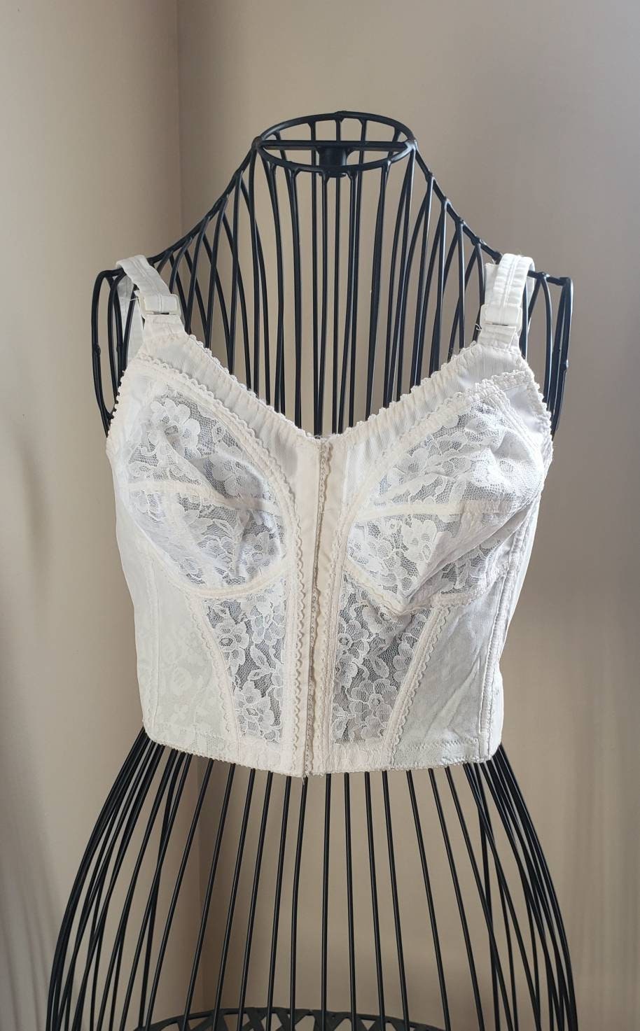 Vintage Lace Bustier Bullet Bra Montgomery Wards Size 36B - Etsy