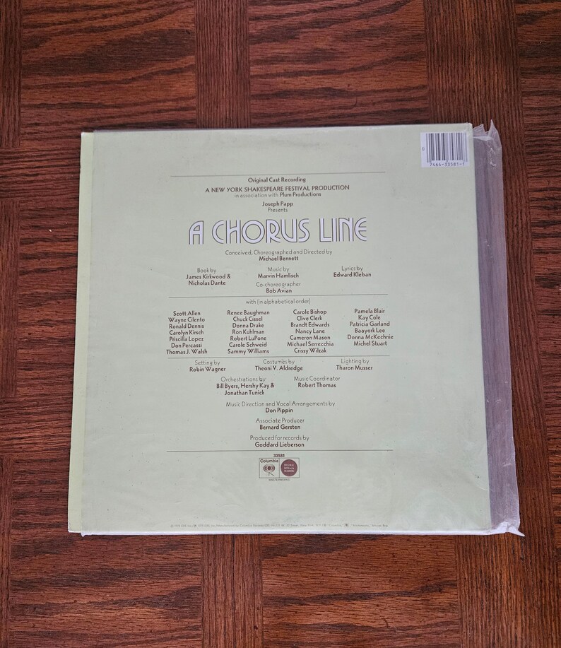 A Chorus Line Original Broadway Cast Recording 1975 Vinyl LP Columbia ...