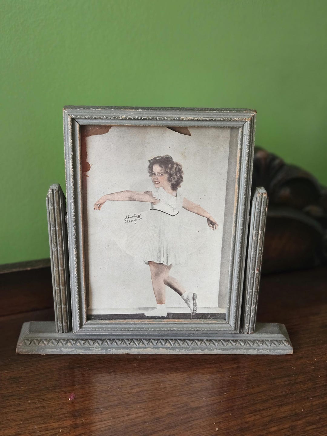 Vintage Shirley Temple Print in 1930s Deco Wood Frame | Hollywood ...