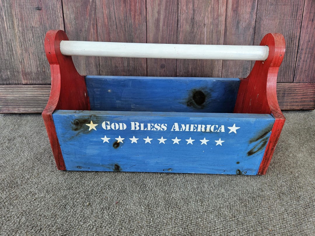 Vintage American Wooden Toolbox Hand-painted Eagle Farmhouse Decor - Etsy