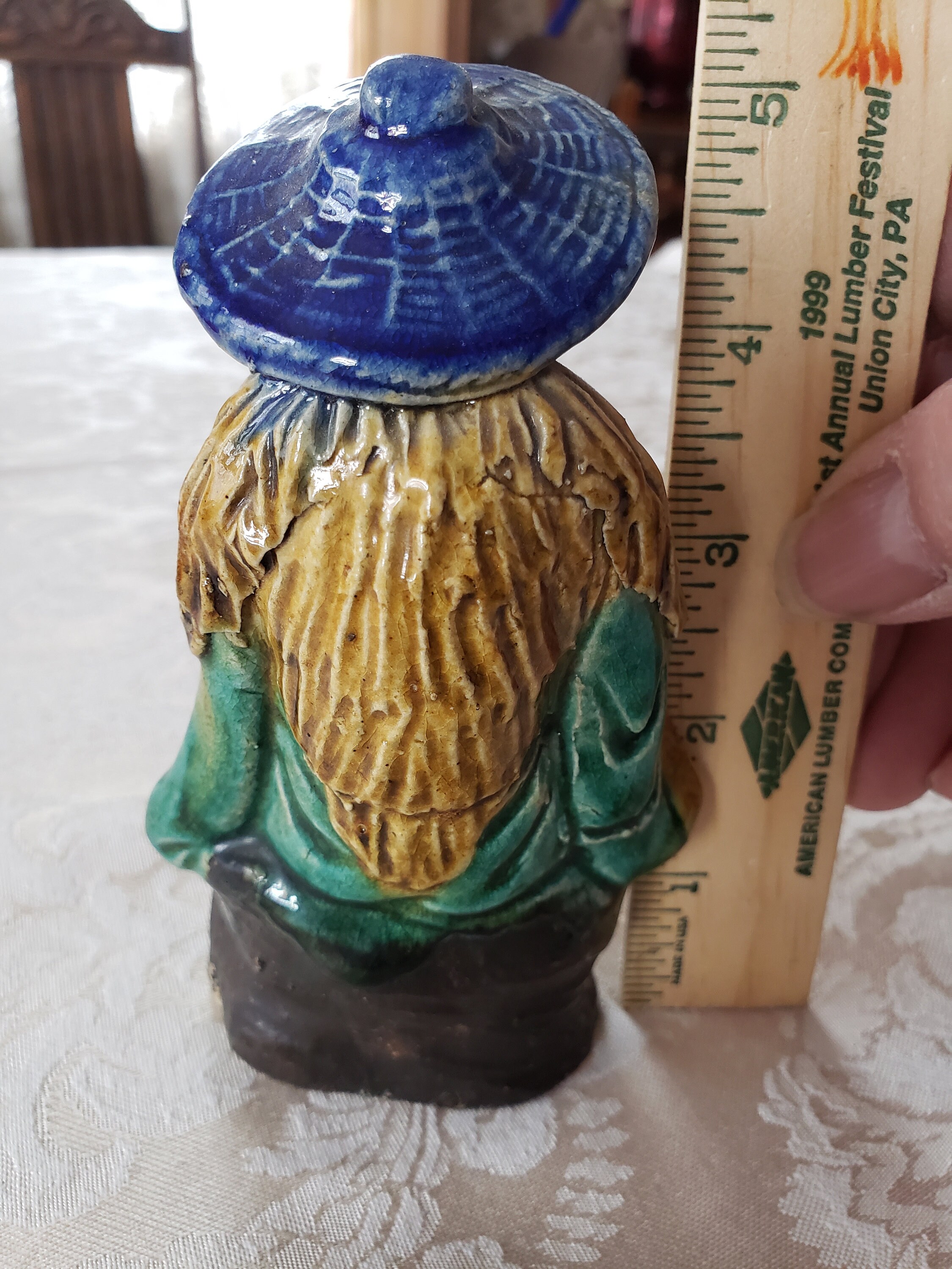 Oriental Mud Man Fishing Statue Figurine - Etsy