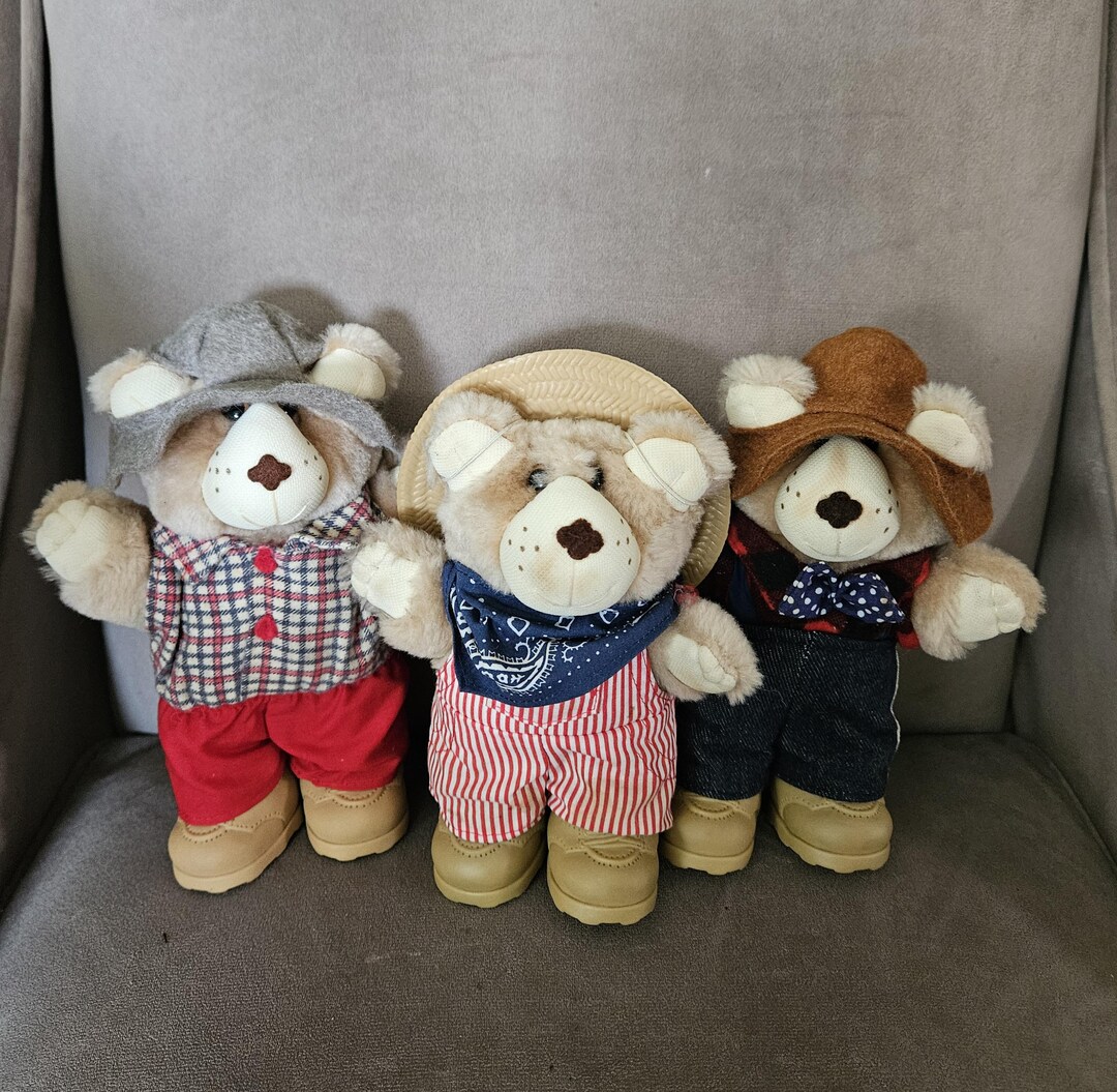 Furskins Plush Teddy Bears Lot Wendy's 1986 Dudley Boone Farrell - Etsy