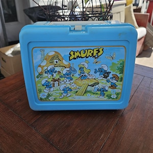 Vintage 1980's SMURFS Thermos Brand Blue Plastic Lunch Box - Etsy