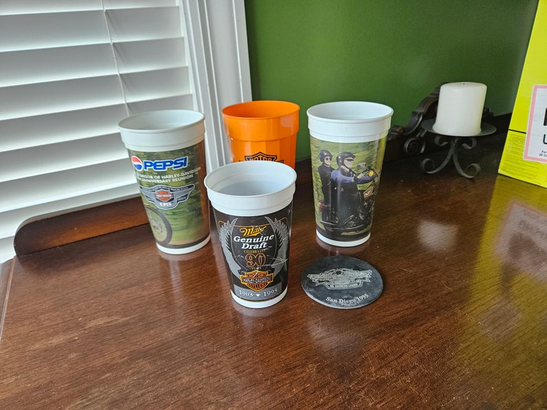 Harley-davidson Vintage 1990's Collectible Drinking Cups Lot - Etsy