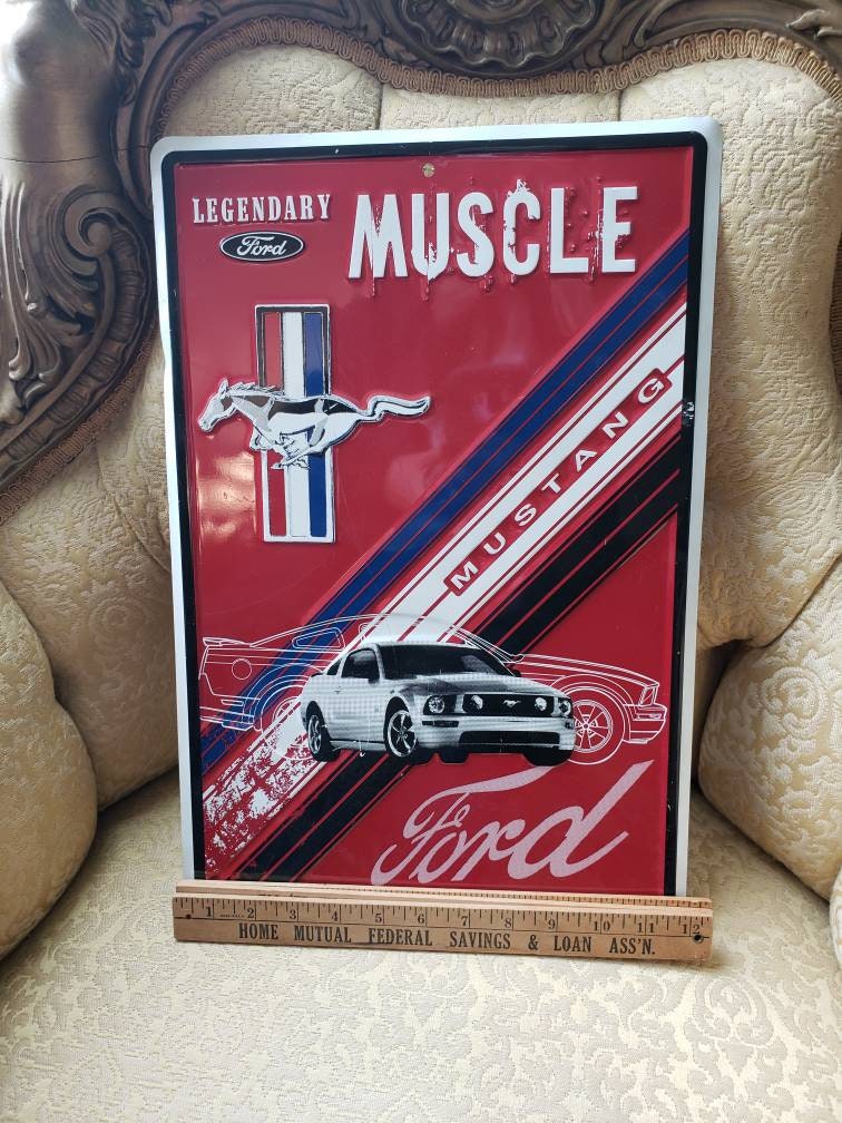 Legendary Ford Muscle Metal Mustang Sign - Etsy