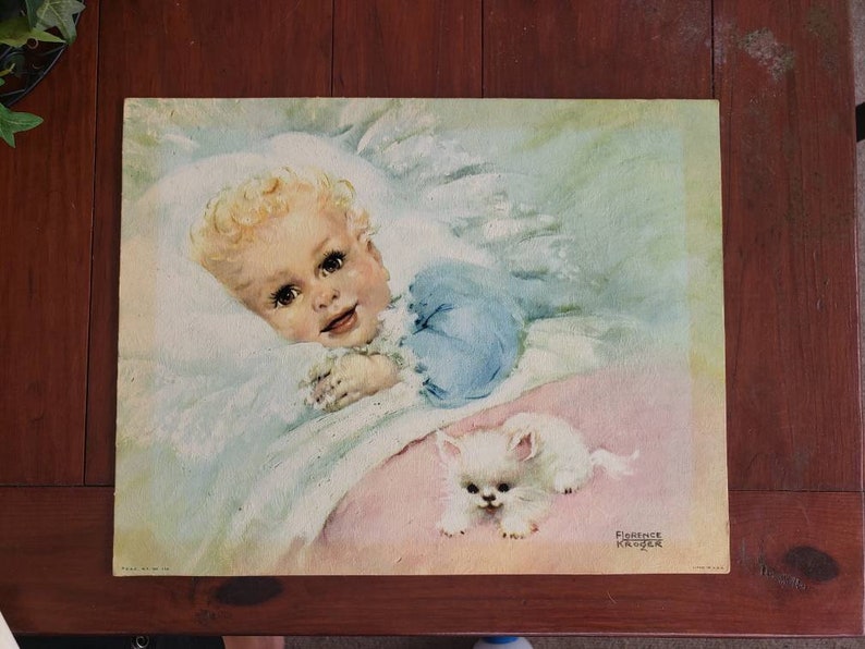 Florence Kroger "wake-up Time" Litho Print Framed Art No. 112 - Etsy