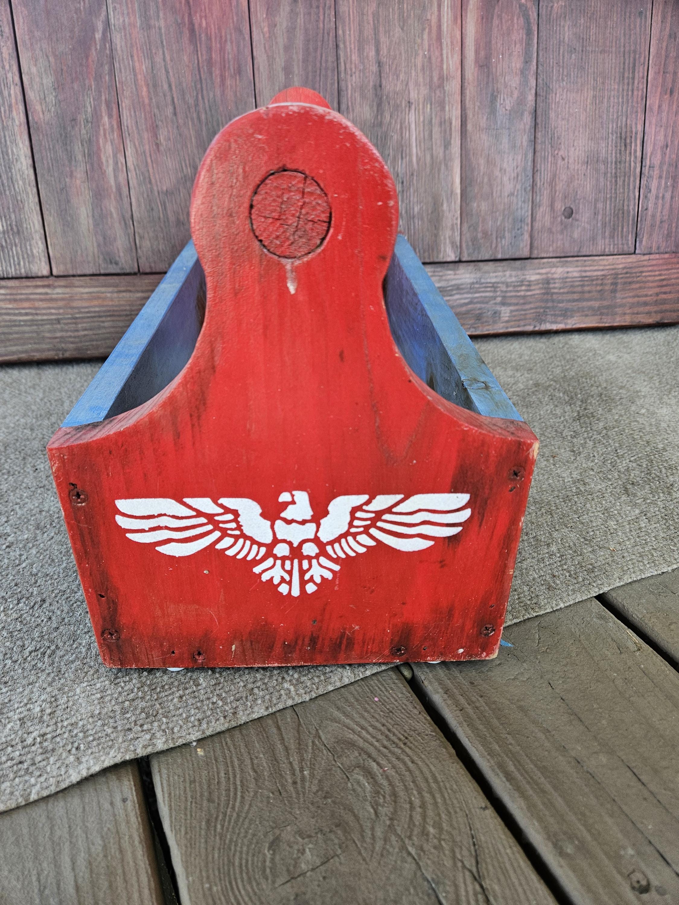 Vintage American Wooden Toolbox Hand-painted Eagle Farmhouse Decor - Etsy