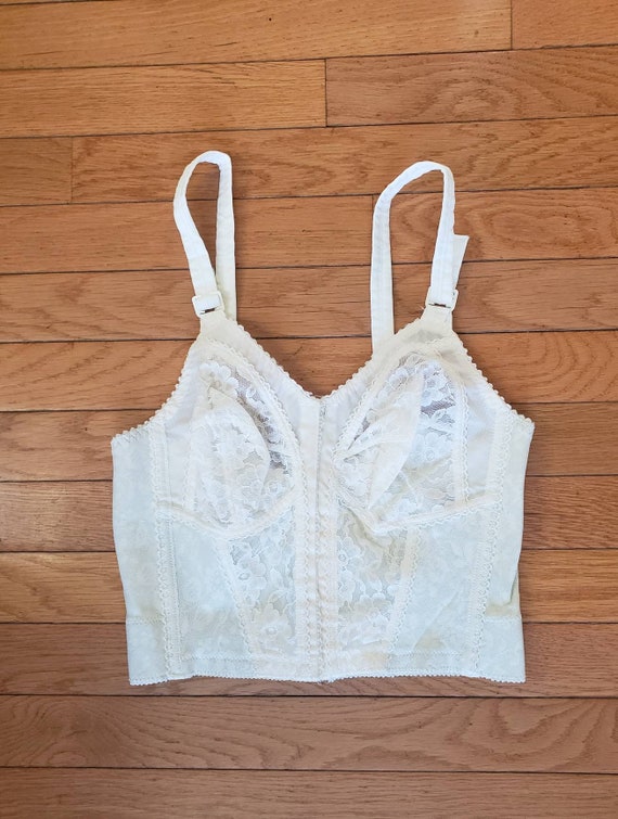 Vintage Lace Bustier Bullet Bra Montgomery Wards Size… - Gem