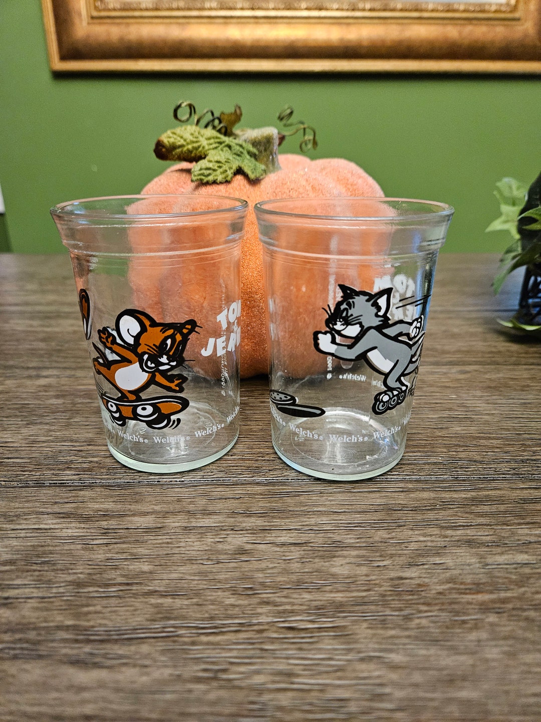 Vintage Welchs 1990 Tom & Jerry Juice Glasses Jelly Jam Jars - Etsy
