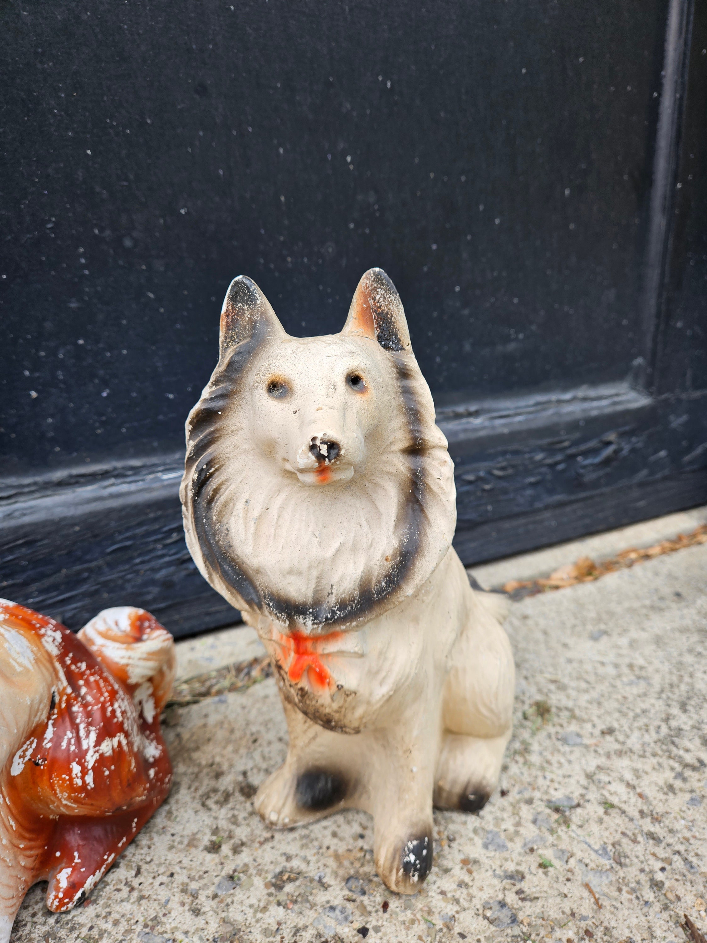 Vintage Chalkware Dogs Pair Carnival Plaster Figurines - Etsy