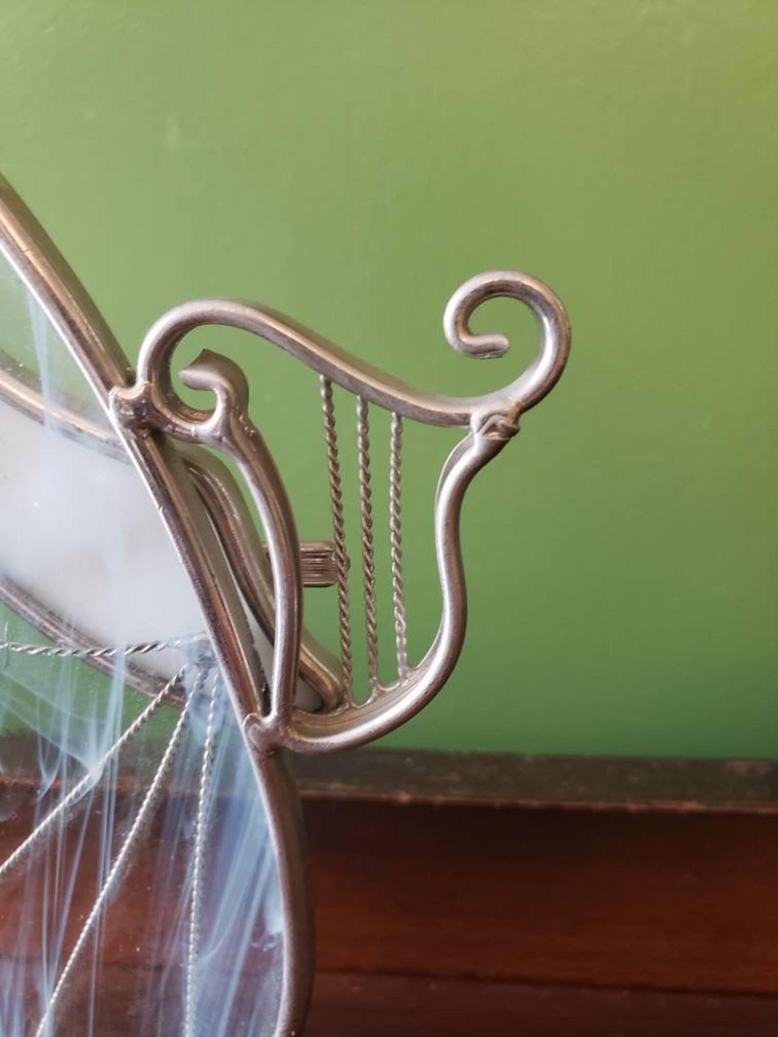 Stained Glass Angel Playing Harp Tabletop Figurine - Etsy