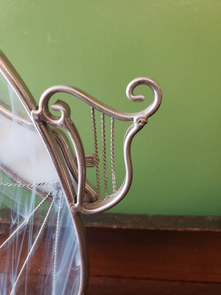Stained Glass Angel Playing Harp Tabletop Figurine - Etsy