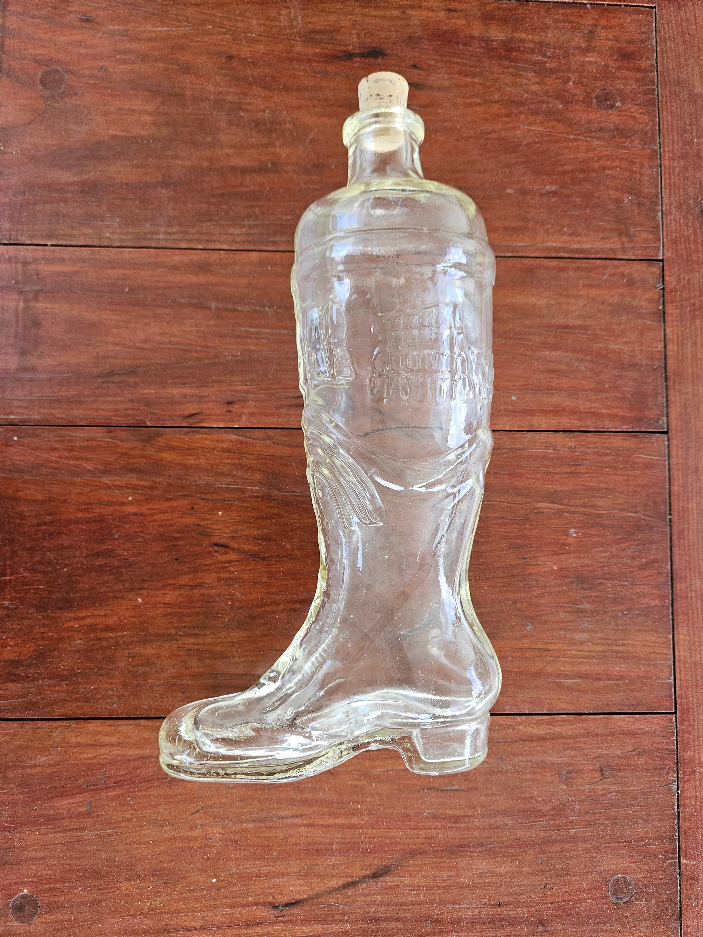 Vintage Cowboy Boot Glass Wine Bottle Made in USA - Etsy