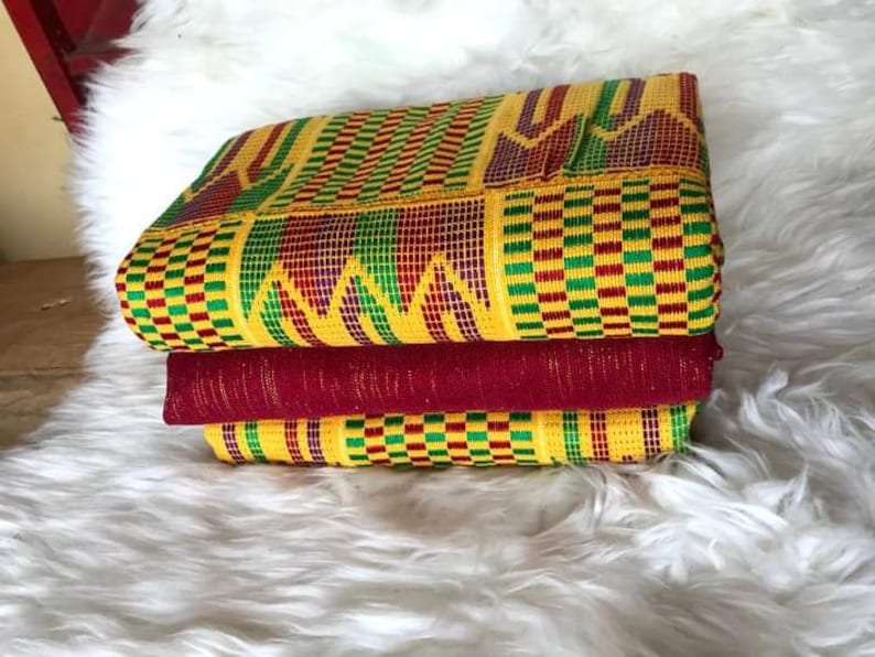 African Kente Fabric Cloth, Handwoven Authentic Ethnic Kente Cloth ...