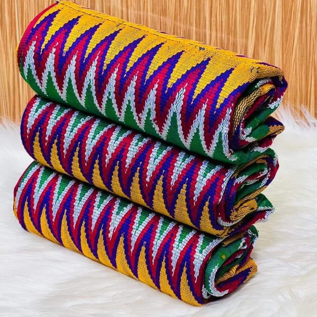 Kente Authentic Kente Cloth Handwoven Kente Fabric 6 and 12 Yards ...