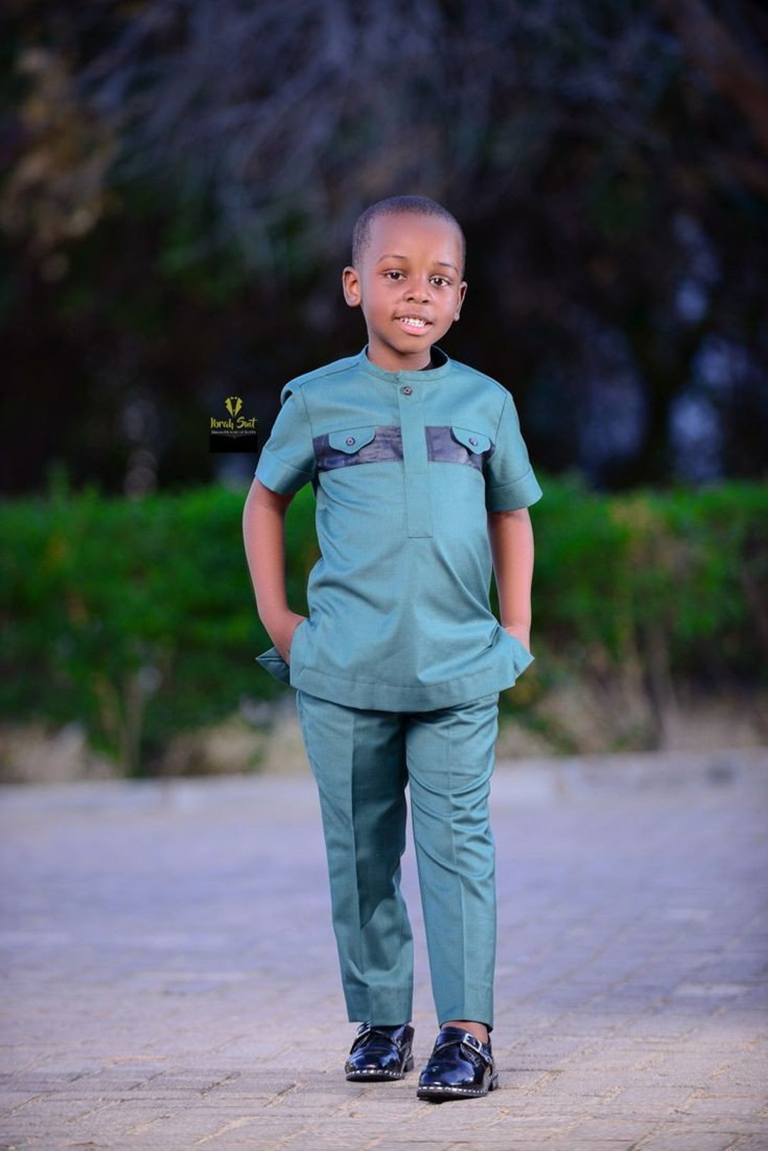 African Boys Suit Top and Pant Set, African Kids Boys Agbada ...