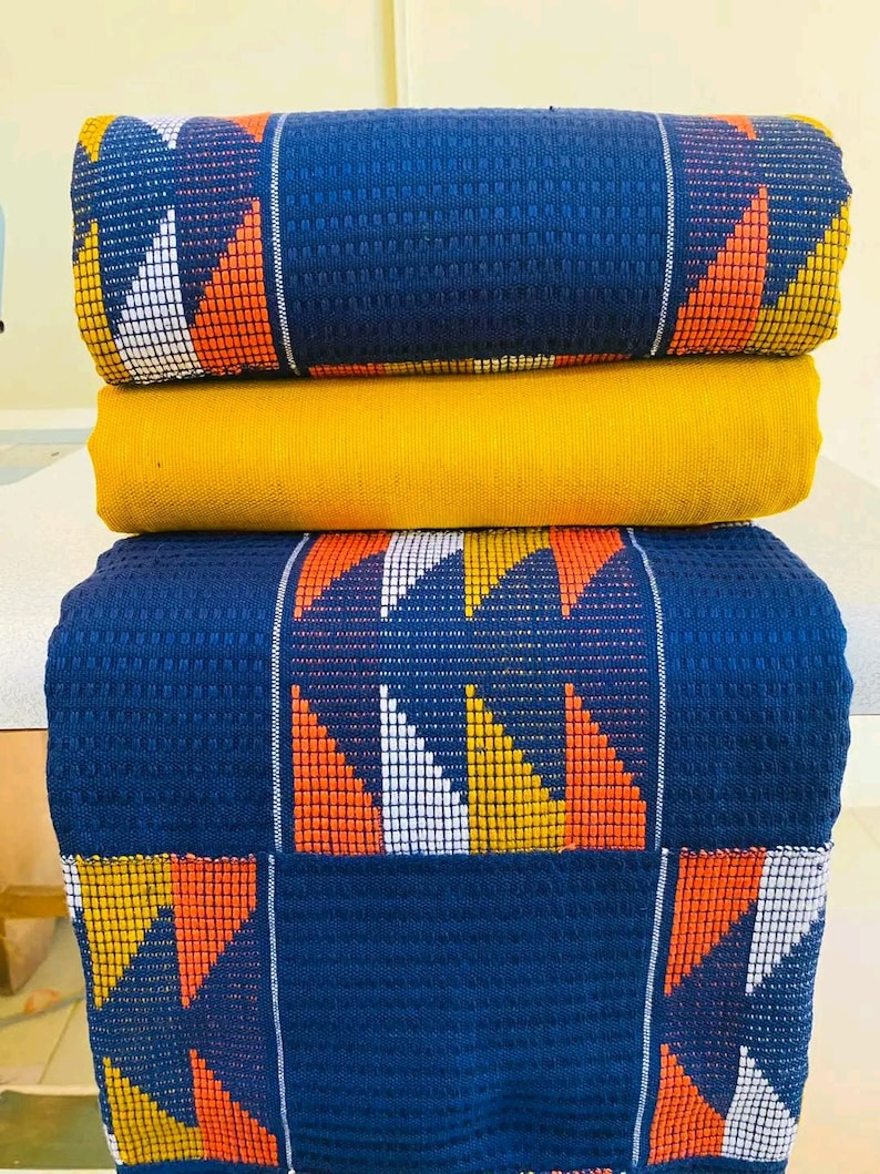 African Kente Fabric Cloth, Handwoven Authentic Ethnic Kente Cloth ...