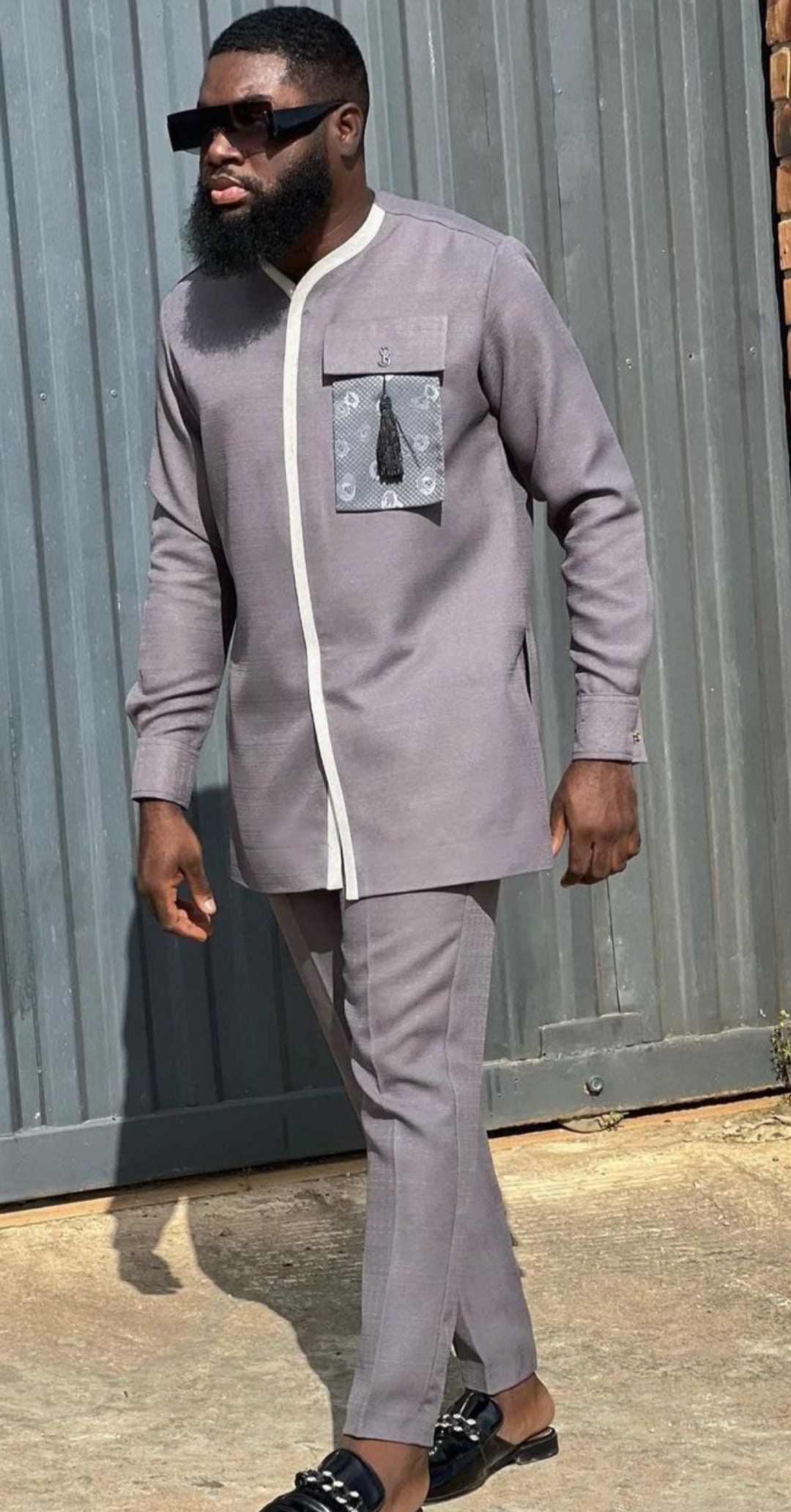 Handmade African Men's Senator Wear: Traditional Top and Pants - Etsy