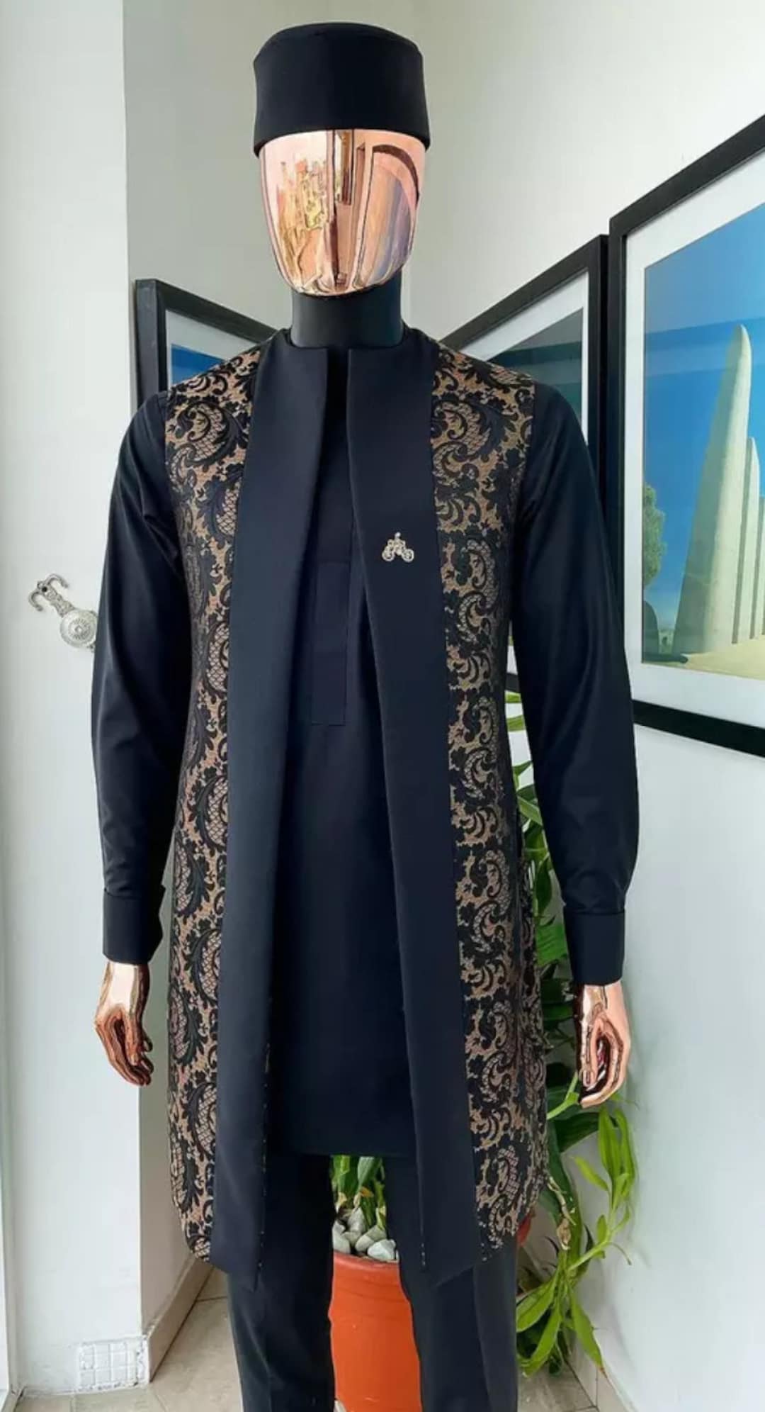 Men Kaftan Suit 3 Pcs, Men African Suit With Vest, Groom Clothing, Men ...