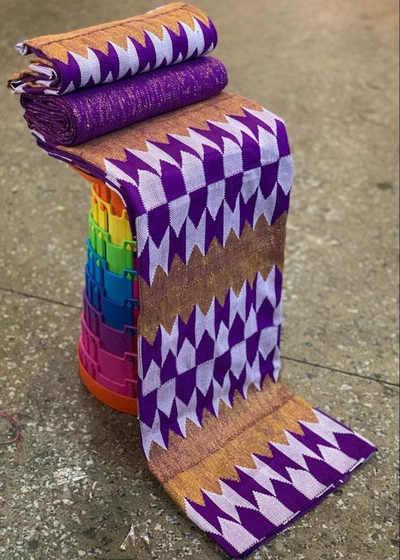 African Kente Fabric Cloth, Handwoven Authentic Ethnic Kente Cloth ...