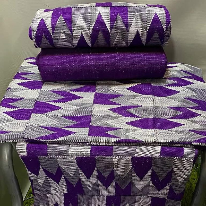Purple African Kente Fabric - Etsy UK