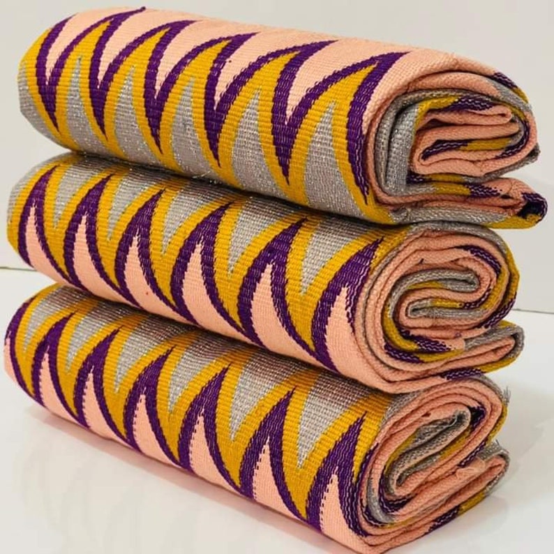 African Kente Fabric Cloth, Handwoven Authentic Ethnic Kente Cloth ...