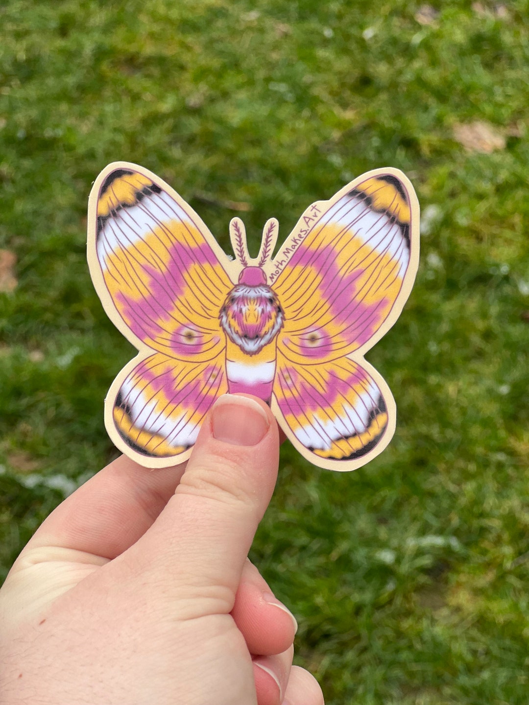 Non-binary Pride Moth Vinyl Sticker - Etsy