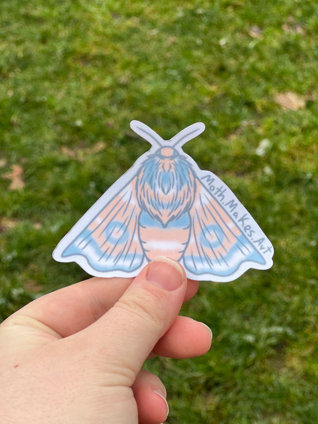 Transgender Pride Moth Vinyl Sticker - Etsy
