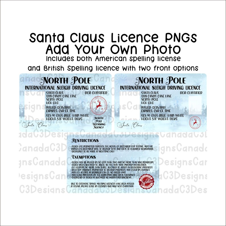 Santa Claus License PNG Sublimation - Santa License PNG Sublimation ...