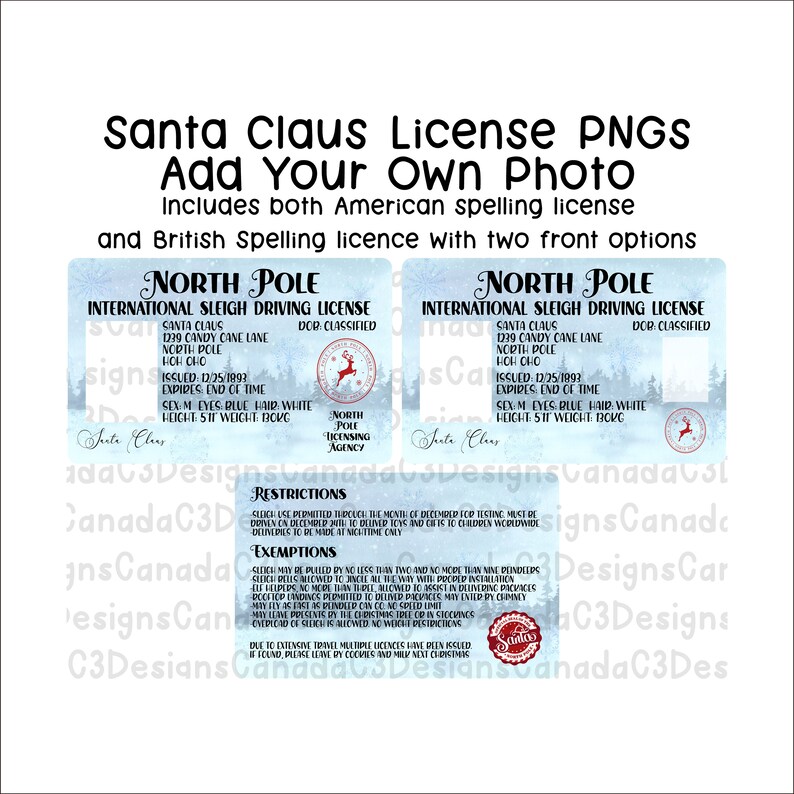 Santa Claus License PNG Sublimation - Santa License PNG Sublimation ...