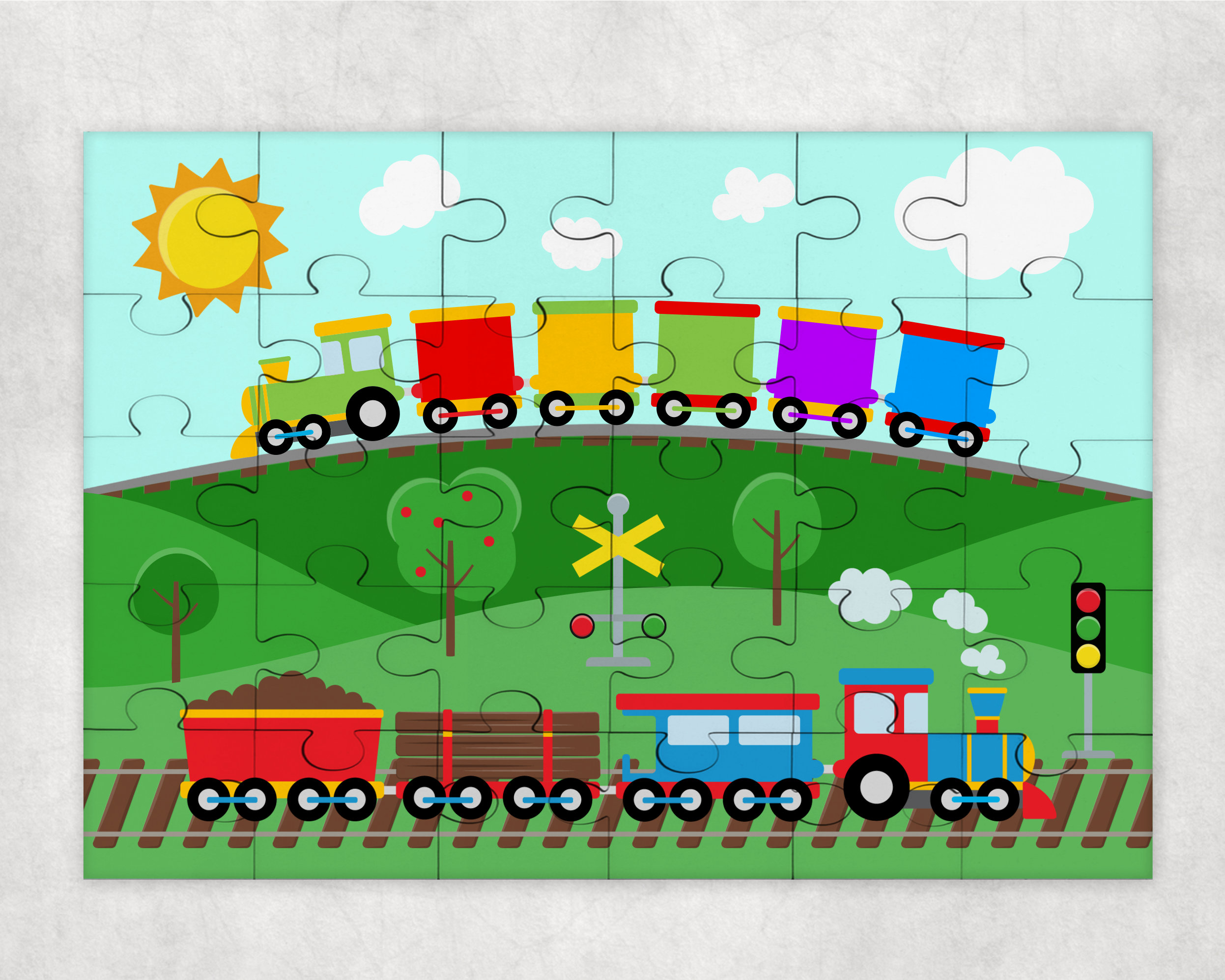 Train Puzzle Sublimation PNG, Kids Puzzle Sublimation, Kids Puzzle PNG ...